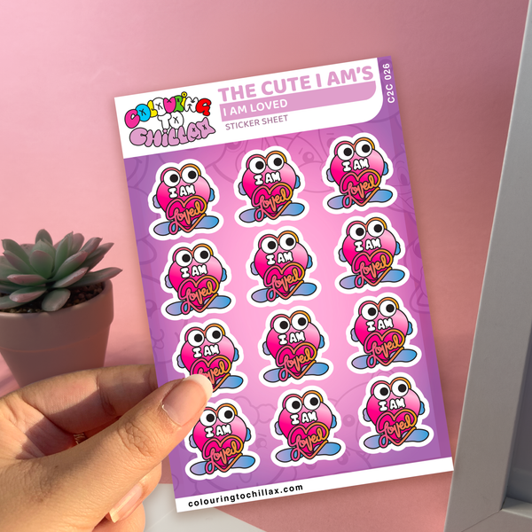 I Am Loved - Sticker Sheet – Colouring To Chillax