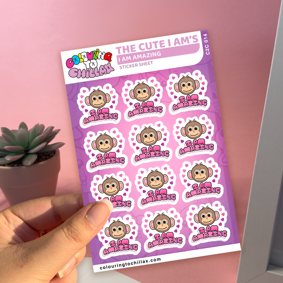 I Am Amazing - Sticker Sheet – Colouring To Chillax